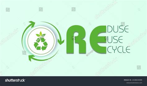 Reduce Reuse Recycle Icon Typographycircular Economy Stock Vector Royalty Free 2438634099