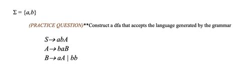 Σ Ab Practice Questionconstruct A Dfa That