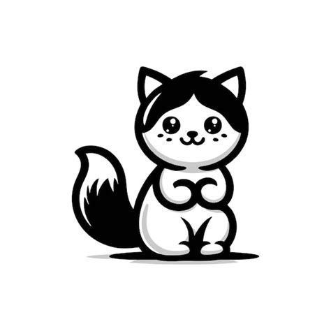 Cat Cute Logo Design Inspiration Black Cat Logo Illustration Premium Ai Generated Vector