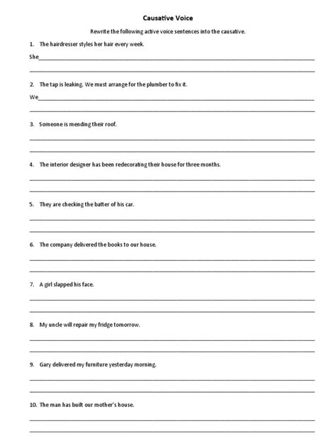 Causative Voice Quiz Pdf