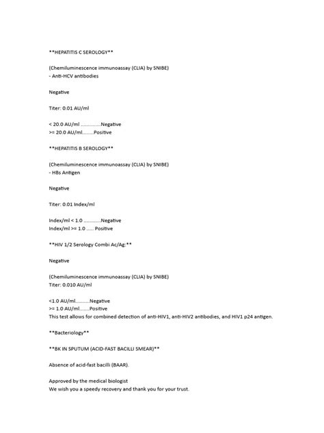 Hepatitis C Serology Pdf Serology Medical Tests
