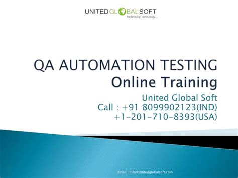 Qa Automation Testing Online Training In India Pptx