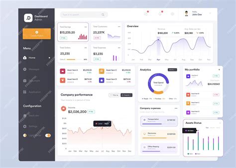 premium vector ui ux infographic dashboard ui design with graphs