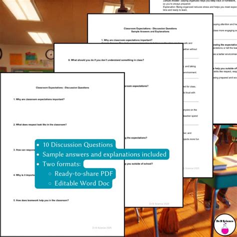 Classroom Expectations Comprehensive Activity Set By Drbscience Tpt