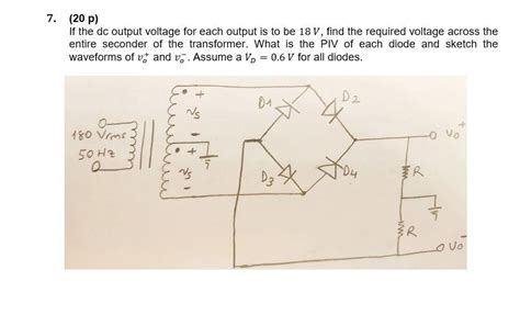Solved P If The Dc Output Voltage For Each Output Is To Chegg