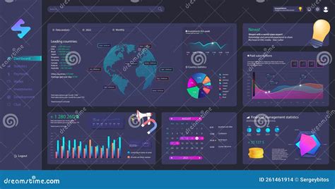 Beautiful Dashboard Mockup With Ui Ux Kit And Illustrations