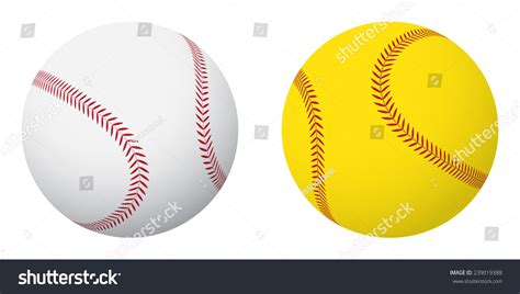 Sports Balls Baseball Softball Small Set Stock Vector Royalty Free