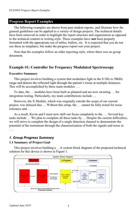 Progress Report Template Free Word Templates