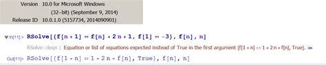 Recursion I Can Not Solve This Equation For Recurrence Mathematica Stack Exchange