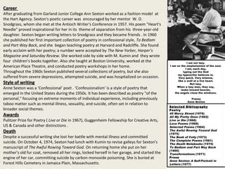 Anne Sexton The Famous American Poetess Ppt