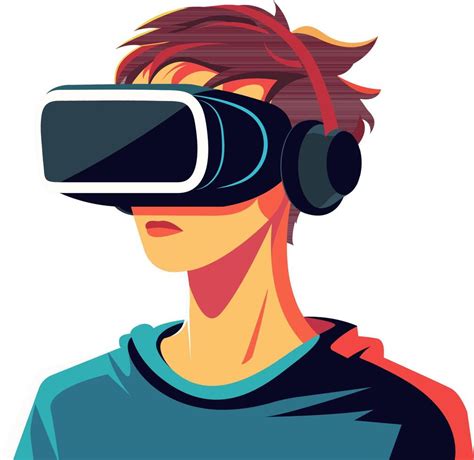 Adorable Young Man Character Wearing Vr Headset Illustration 24502564