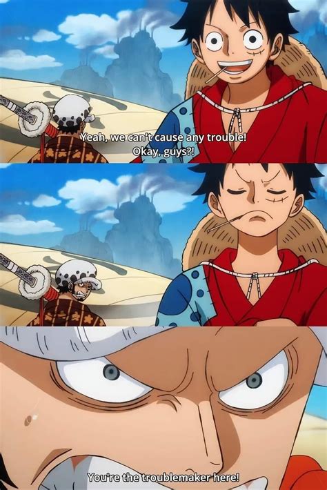 Silly Lawlu Moment One Piece Law Quotes One Piece Captions Luffy Quotes