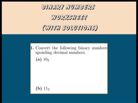 Binary Numbers Bundle Teaching Resources