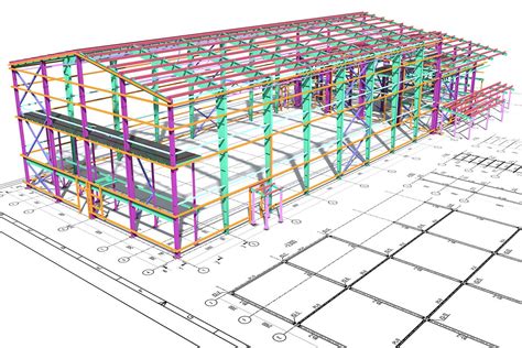 Bim Building Model Of Columns Beams Ties Girders The Metal