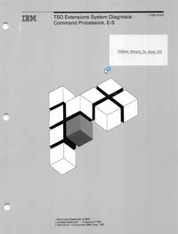 IBM TSO Extensions System Diagnosis Command Processor E S Manual Computing History