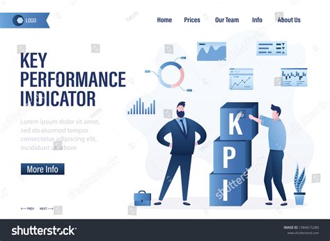 Kpi Key Performance Indicator Landing Page Stock Vector Royalty Free Shutterstock