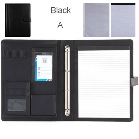 Multifunction PU Leather Folder Organizer Padfolio Menu Cover A4 Big File Folder Contract Clamp