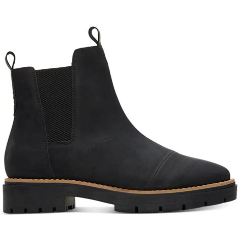 Toms Skylar Womens Faux Leather Lugged Sole Chelsea Boots