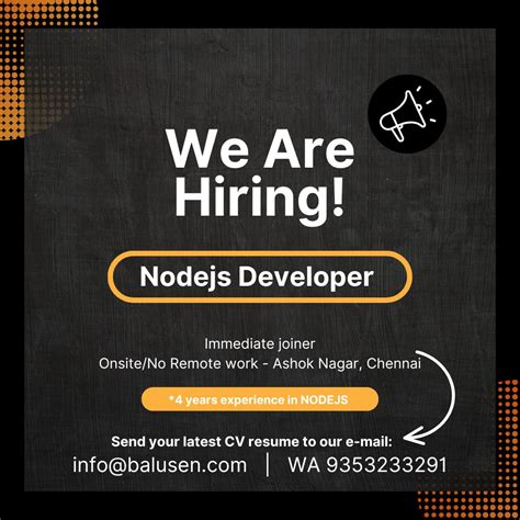 Mohanraj Balasubramanian On Linkedin Nodejs Nodejsdeveloper Chennaijobs Immediatejoiner