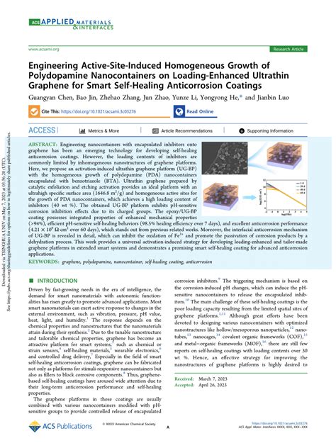 Pdf Engineering Active Site Induced Homogeneous Growth Of Polydopamine Nanocontainers On