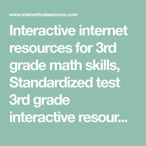 Interactive Internet Resources For 3rd Grade Math Skills Standardized