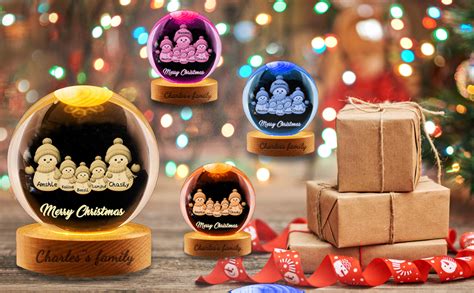 Personalized Snow Globe With Name Custom Light Up Snowman