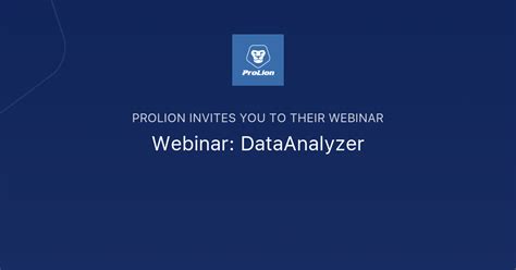 Webinar Dataanalyzer Prolion
