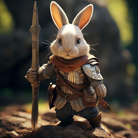 Premium Photo Embark On An Epic Quest With A 3d Cartoon Rabbit Medieval Knight