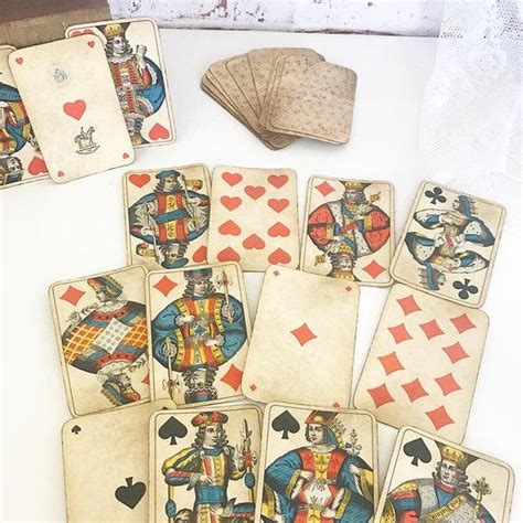Rare 1800s Antique Austrian Fortune Telling Cards Deck