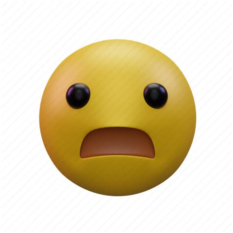 frowning face with open mouth emoji 3d illustration download on