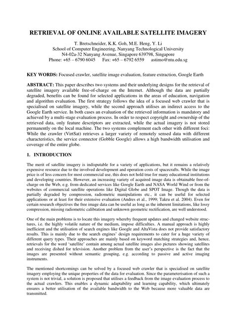 Pdf Retrieval Of Online Available Satellite Imagery