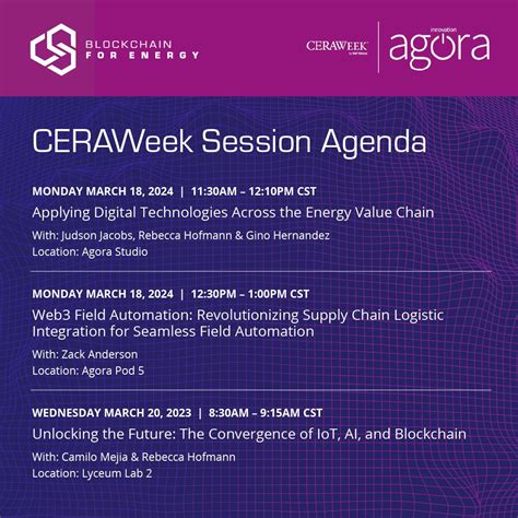Join Us At Ceraweek 2024 For Energy Strategies Blockchain For Energy B4e Posted On The Topic