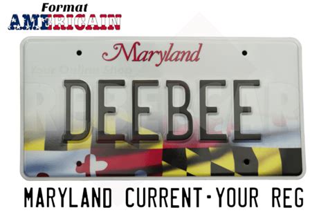 Maryland Current Us Usa License Plate Number Plate Embossed Custom