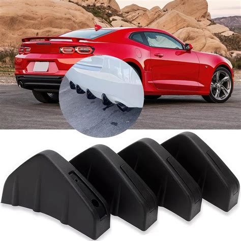 Dreamotor 4pcs Universal Rear Diffuser Shark Fin Diffuser Kit Style Bumper Bumper