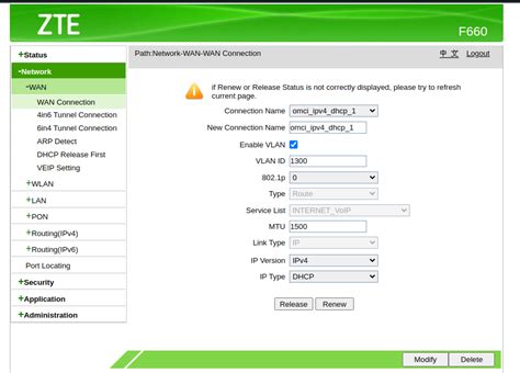 configuración wan ip zte serie titan adminolt