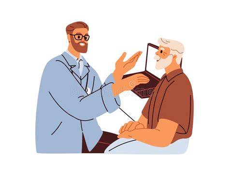 Old Man Visit Doctor Patient Care Stock Illustrations 472 Old Man