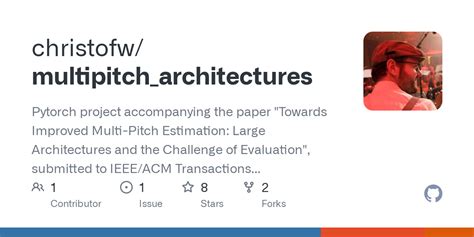 github christofw multipitch architectures pytorch project