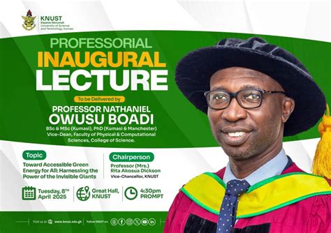 The Academic Community And The General Public Are Invited To A Professorial Inaugural Lecture To