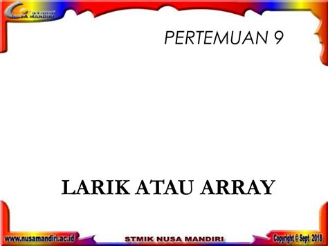 SOLUTION Logika Algoritma Larik Atau Array Studypool