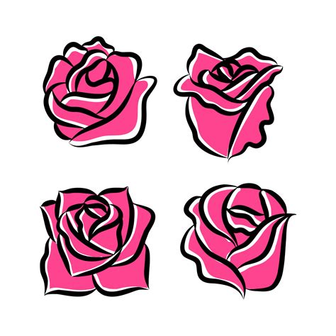 Rose Flower Illustration Rose Flower Icon Rose Vector Line Art Flower Simple Sign 13417882