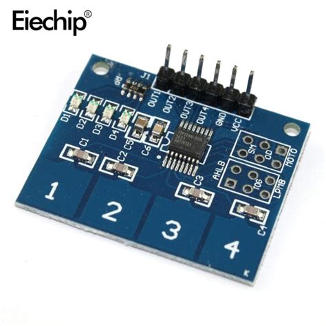Ttp224 Modul Sakelar Kapasitif Sensor Sentuh Saklar Digital 4 Saluran Untuk Modul Sensor Sentuh