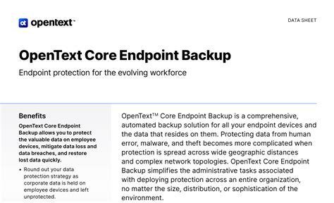 Opentext Core Endpoint Backup