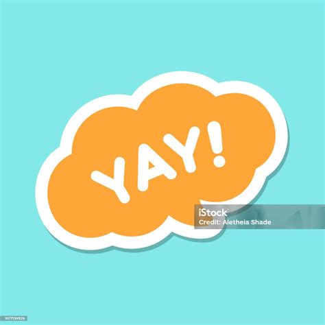 예이 행복한 표현 연설 거품 아이콘입니다 귀여운 검은 텍스트 글자 벡터 그림입니다 Brand Name Online