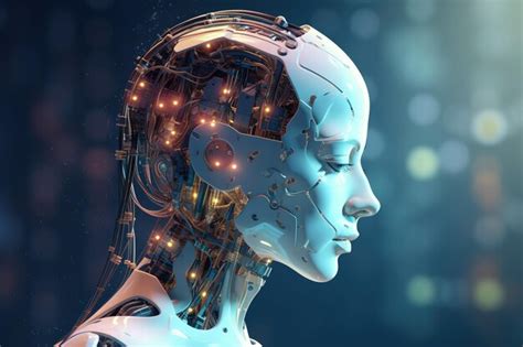 Premium Ai Image Artificial Intelligence A Humanoid Head With Neural Network Thinks Ai Robot