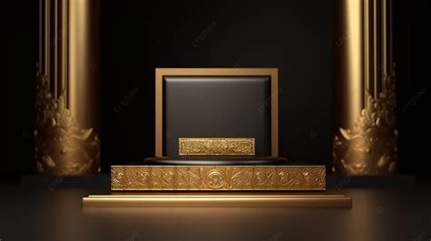 금 액센트가 있는 3d 렌더링된 직사각형 연단 디스플레이 금 연단 제품 녹색 제품 배경 일러스트 및 사진 무료 다운로드