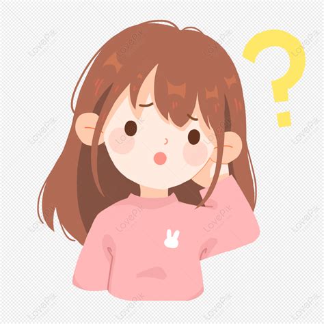 Girl Question Expression Pack Girl Doubt Question Mark Png Image