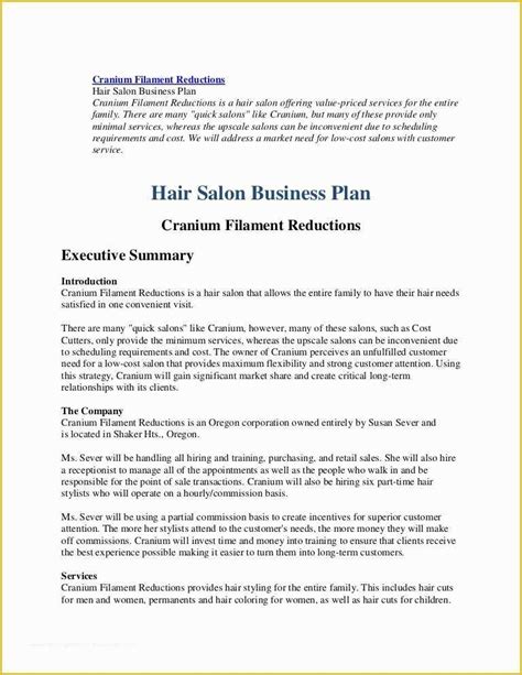 Beauty Salon Business Plan Template Free Of Hair Salon Business Plan