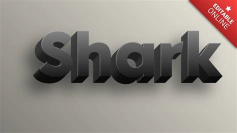 Shark Черный 3d текст Генератор текстовых эффектов