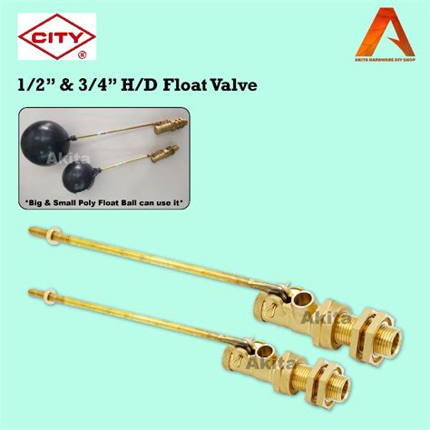 City 12 And 34 Heavy Duty Brass Float Valve For Toilet Cistern