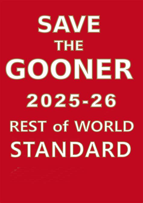 Save The Gooner 202526 Standard Subscription Overseas 1 Year